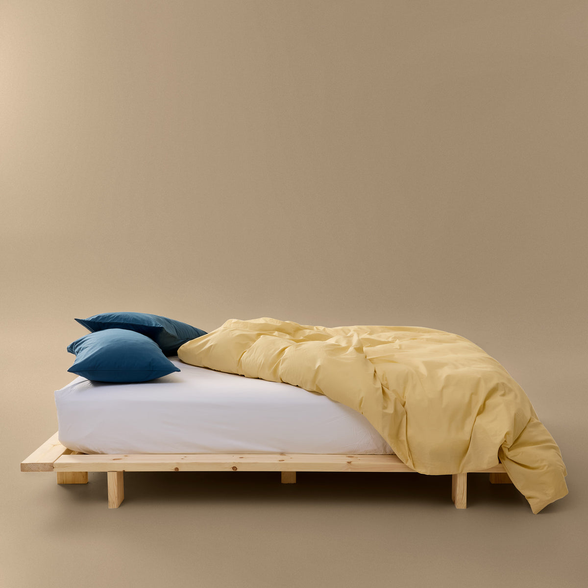 Combo 21: Butter Yellow, Blueberry & Bright White Bedding Set – Bonny